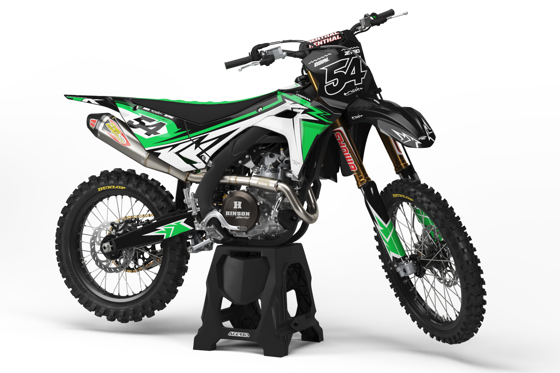 Kawasaki Green Graphics Kit - KX65 KX85 KLX110 KX125 KX250 KX250F KX45 ...